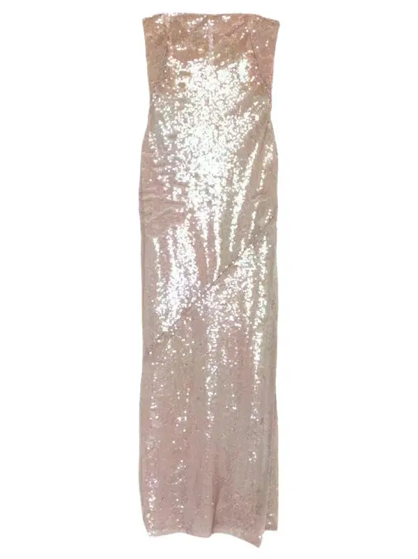 Galvan Sequin-embellished Bandeau Maxi Dress - Neutrals