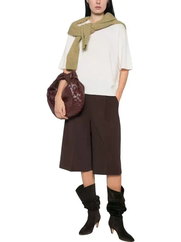 Soft Goat Crew-neck Short-sleeve T-shirt - Neutrals