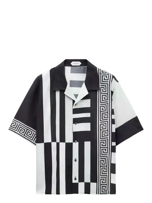 Versace Printed Cotton-silk Shirt - Black