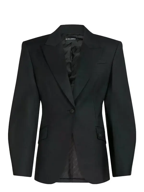 Karl Lagerfeld Zip-detail Tailored Blazer - Black