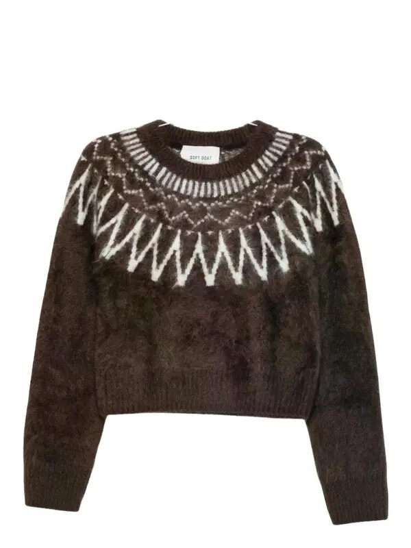 Soft Goat Fair Isle Sweater - Brown