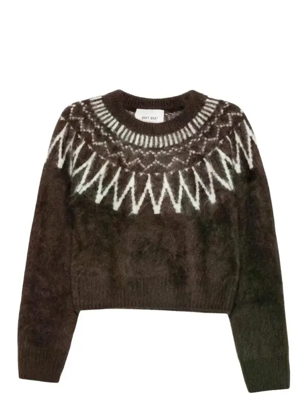 Soft Goat Fair Isle Sweater - Brown