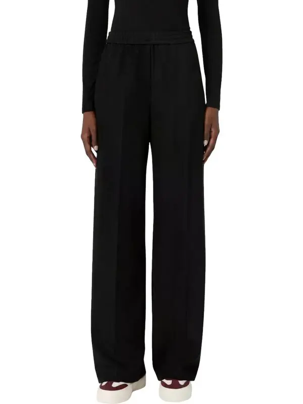 Max Mara Elasticated-waistband Pressed-crease Trousers - Black
