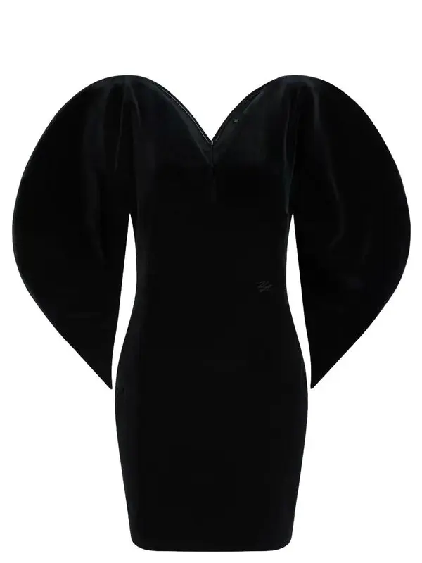 Karl Lagerfeld Studio Cocoon Velvet Dress - Black