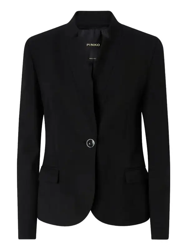 Pinko Mandarin-collar Single-breasted Blazer - Black