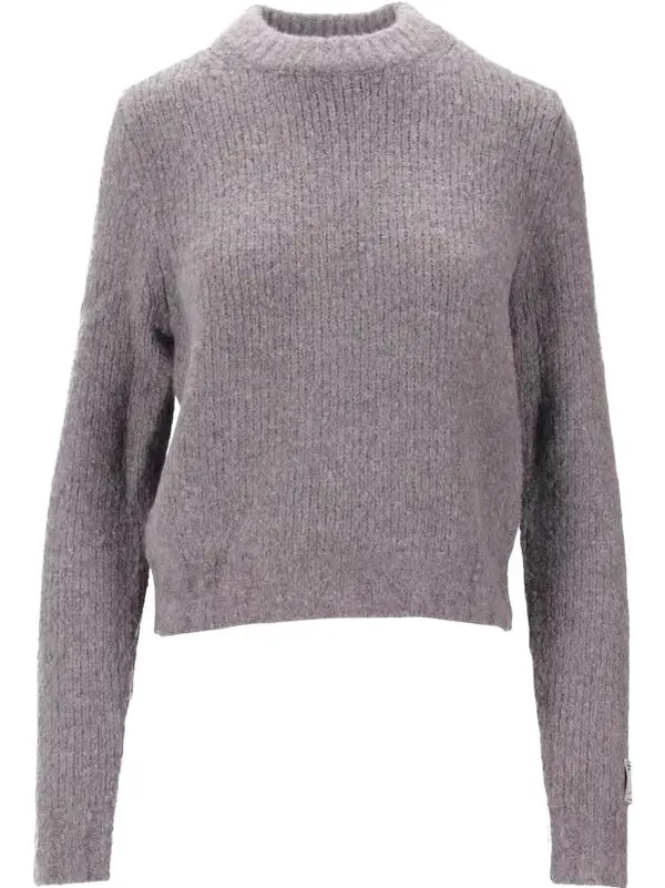 B.B. WALACE Ribbed-knit Crew-neck Sweater - Grey