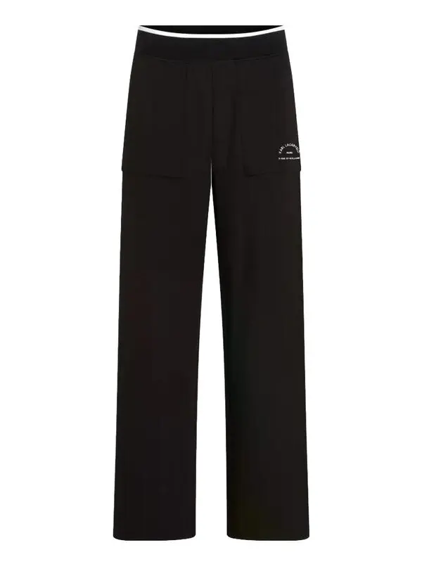 Karl Lagerfeld Rue St-guillaume Patch Pocket Sweatpants - Black