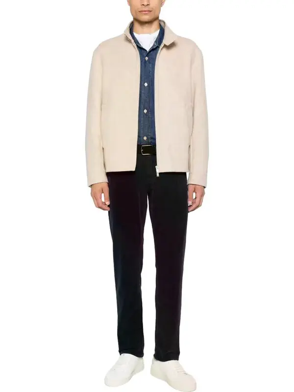 LARDINI High-neck Zip-up Jacket - Neutrals