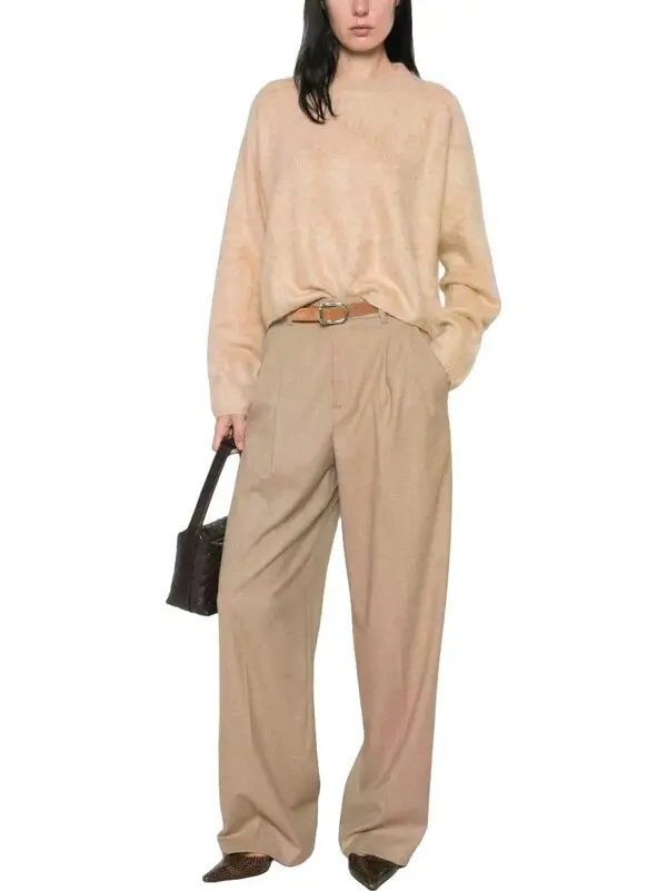 Soft Goat Brushed-finish Crew-neck Sweater - Neutrals