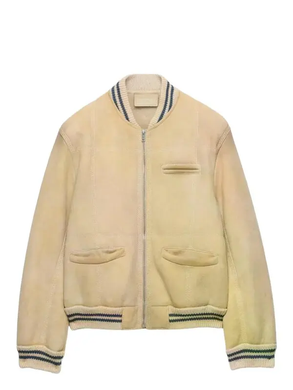 Prada Sheepskin Bomber Jacket - Neutrals
