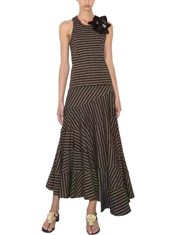 Tory Burch Striped Racerback Tank - Brown
