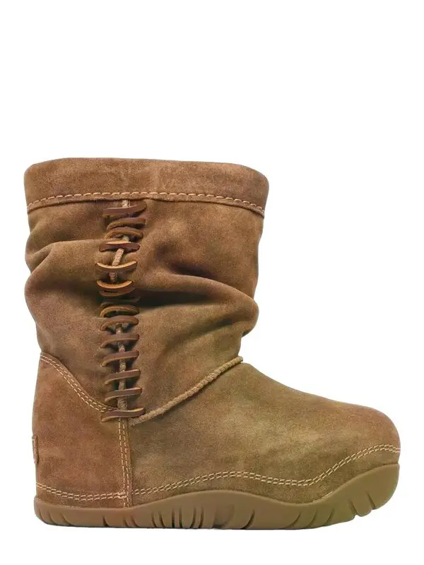 UGG Lace-detail Leather Boots - Brown