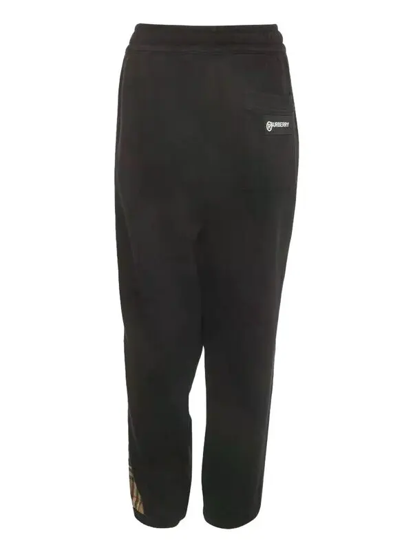 Burberry Check-stripe Track Pants - Black