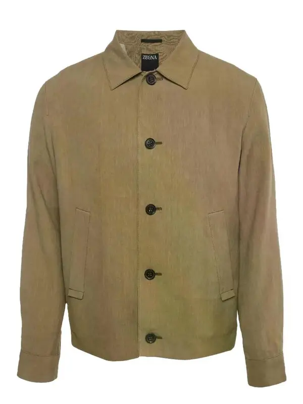 Ermenegildo Zegna Button-up Linen Jacket - Neutrals