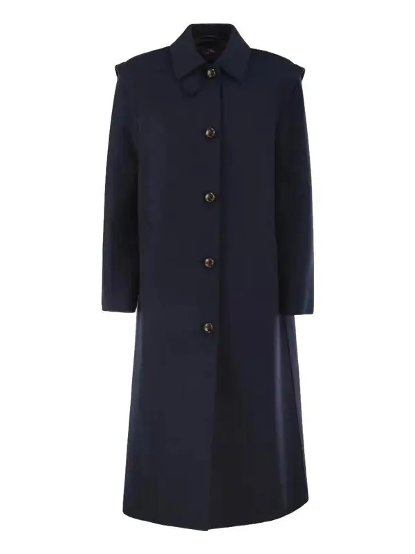 Max Mara Button-fastening Flared Coat - Blue