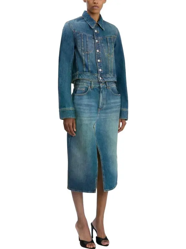 Victoria Beckham Button-up Denim Jacket - Blue