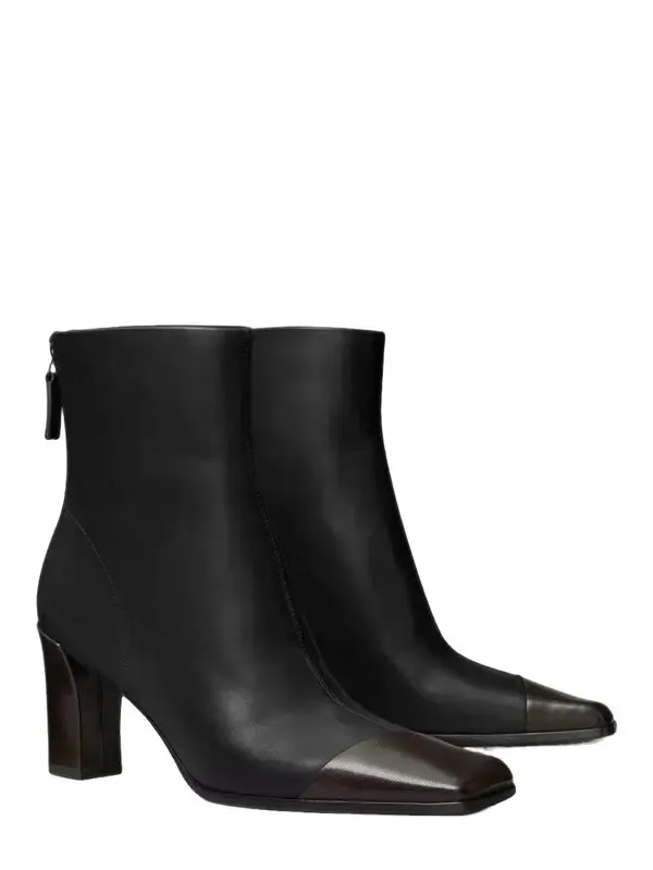 Tory Burch Asymmetric Cap-toe Ankle Boots - Black