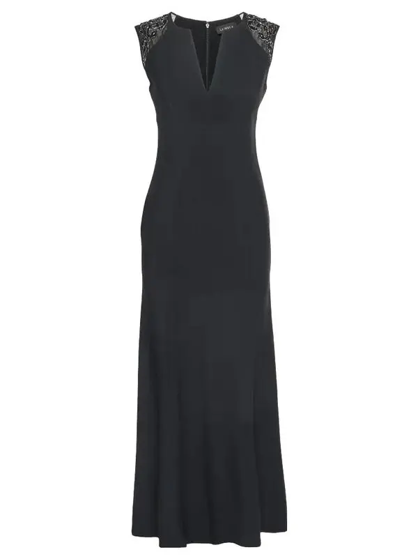La Perla Embellished Crepe Gown - Black