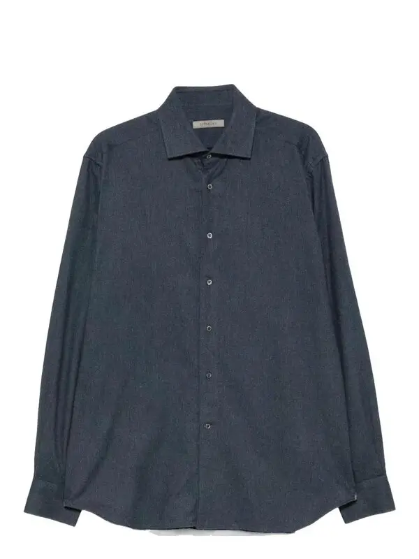 Corneliani Spread-collar Long-sleeve Shirt - Blue
