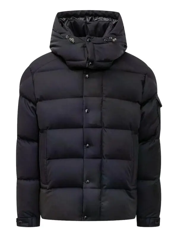 Moncler Maya 70 Hooded Welt-pocket Puffer Jacket - Blue