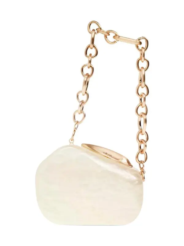 Cult Gaia Althea Marble-effect Clutch Bag - Neutrals