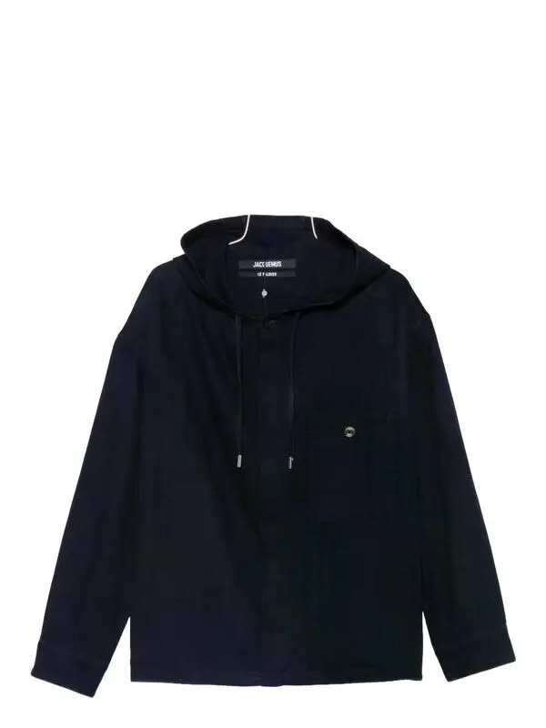 Jacquemus Hooded Chest-pocket Shirt - Blue