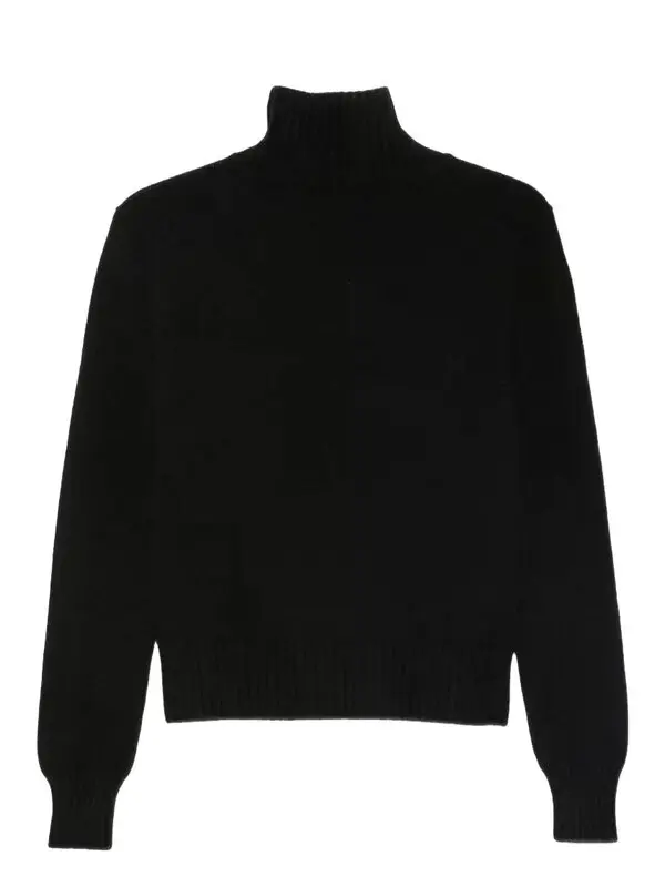 AMI Paris De Coeur Roll-neck Sweater - Black