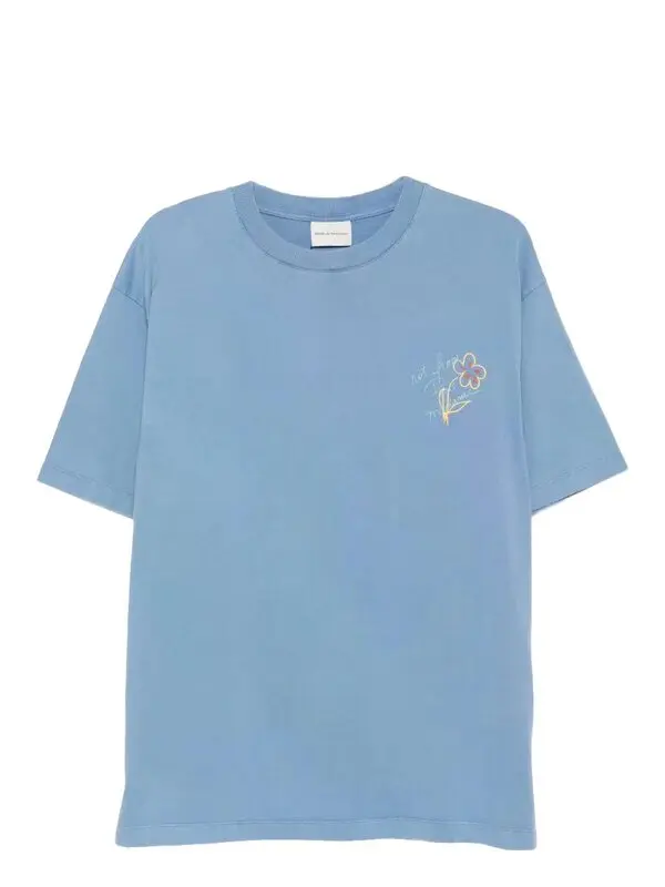 Drole De Monsieur Logo-print Cotton T-shirt - Blue