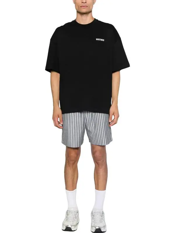WRSTBHVR Logo-print Drop-shoulder T-shirt - Black