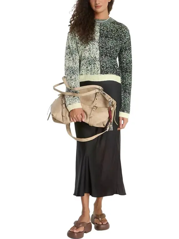 Desigual Two-tone Floral-print Sweater - Green
