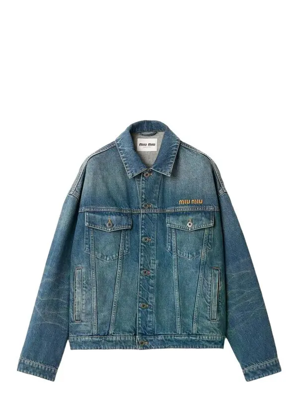 Miu Miu Denim Blouson Jacket - Blue