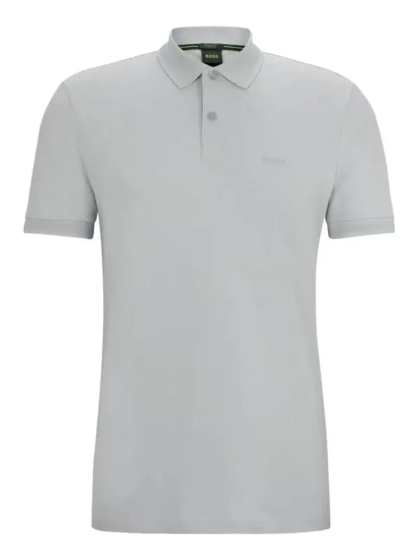 BOSS Logo-embroidered Polo Shirt - Grey