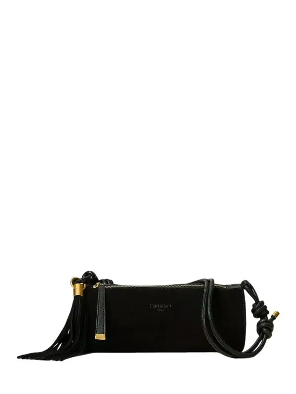 TWINSET Suede Cylinder Bag With Tassel - Black