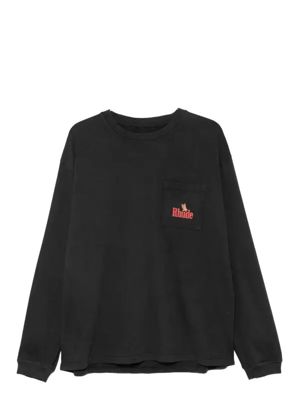 Rhude Logo-print Chest-pocket T-shirt - Black
