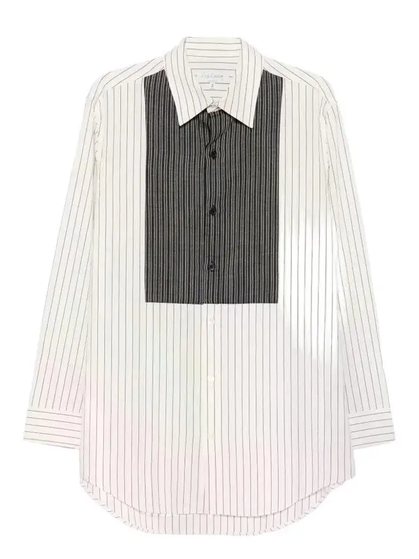 Yohji Yamamoto Vertical-stripe Panelled Shirt - White