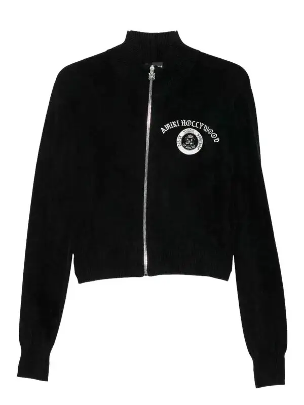 Amiri Logo-embroidered Cardigan - Black