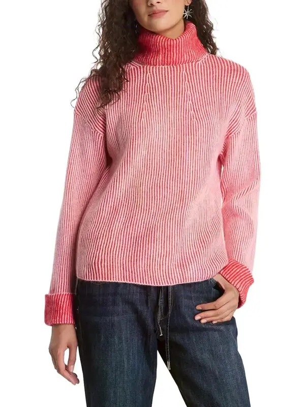Desigual Ribbed-knit Roll-neck Sweater - Pink