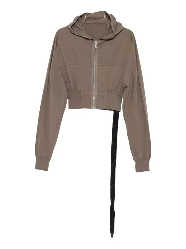 Rick Owens Cropped Zip-up Hoodie - Brown