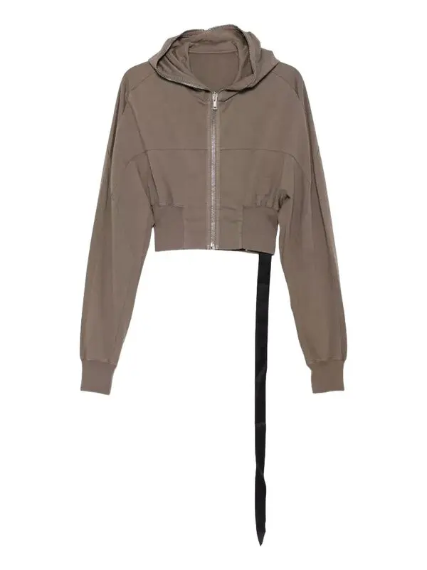 Rick Owens Cropped Zip-up Hoodie - Brown