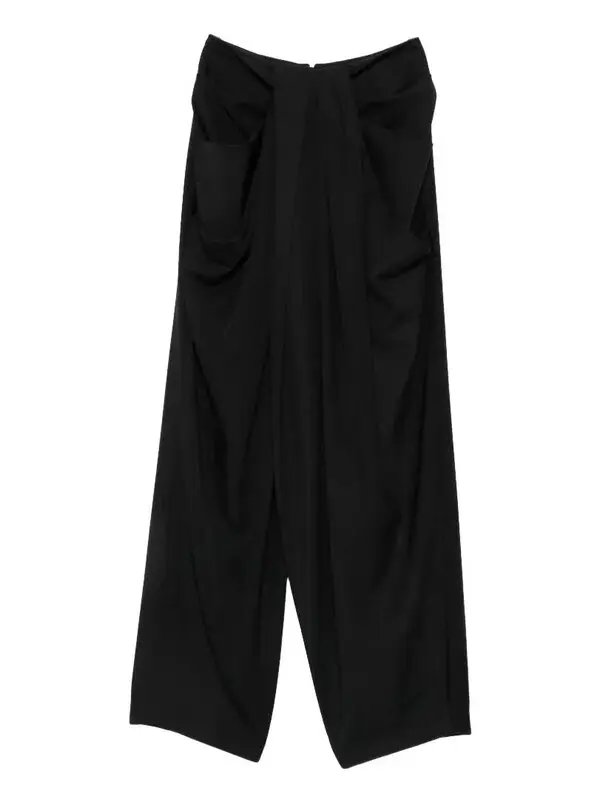 Balmain Grain De Poudre Draped Trousers - Black