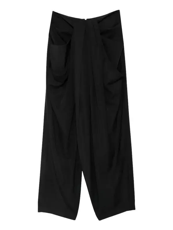 Balmain Grain De Poudre Draped Trousers - Black