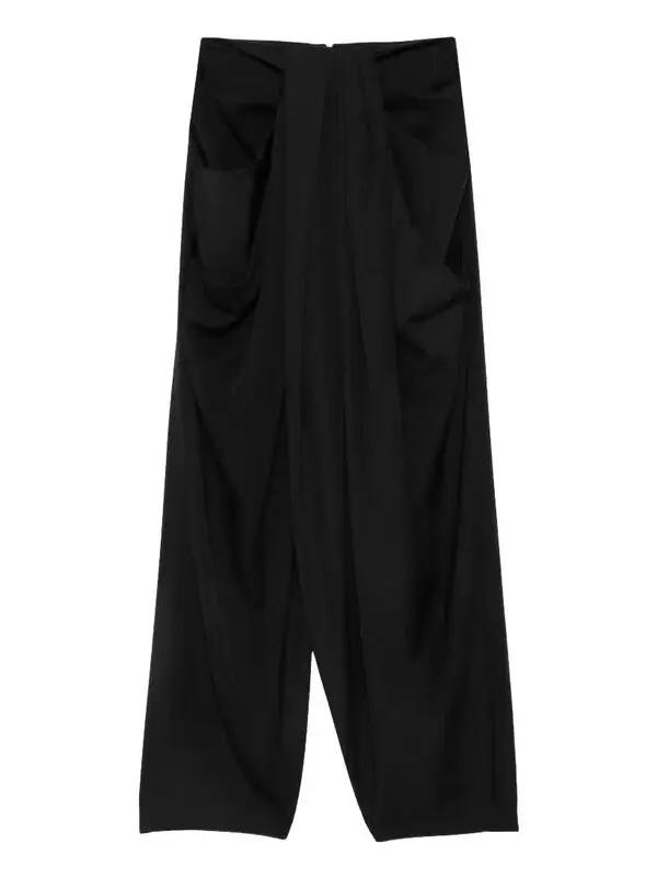 Balmain Grain De Poudre Draped Trousers - Black