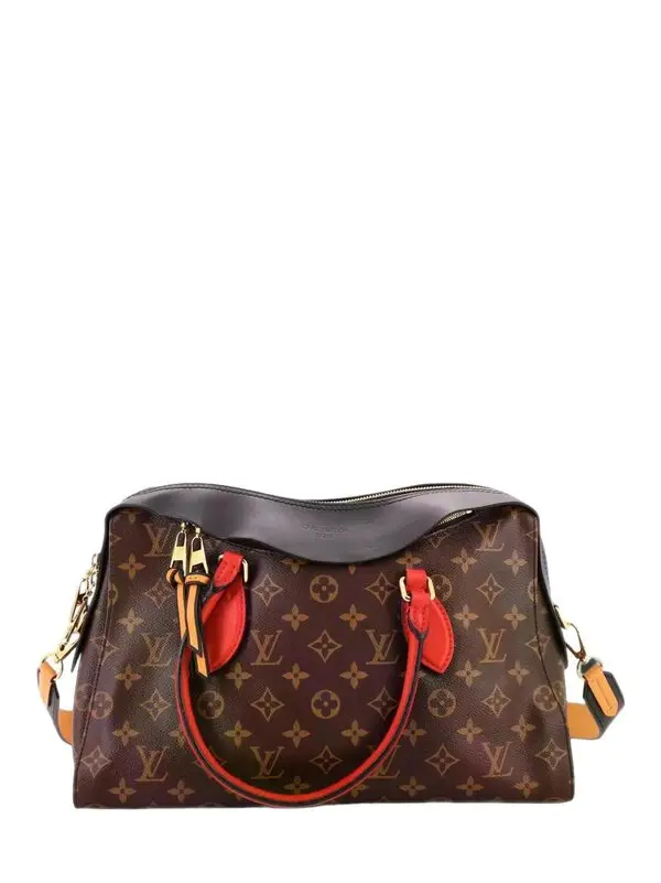 LOUIS VUITTON Tuileries Handbag Monogram Canvas With Leather Satchel - Black
