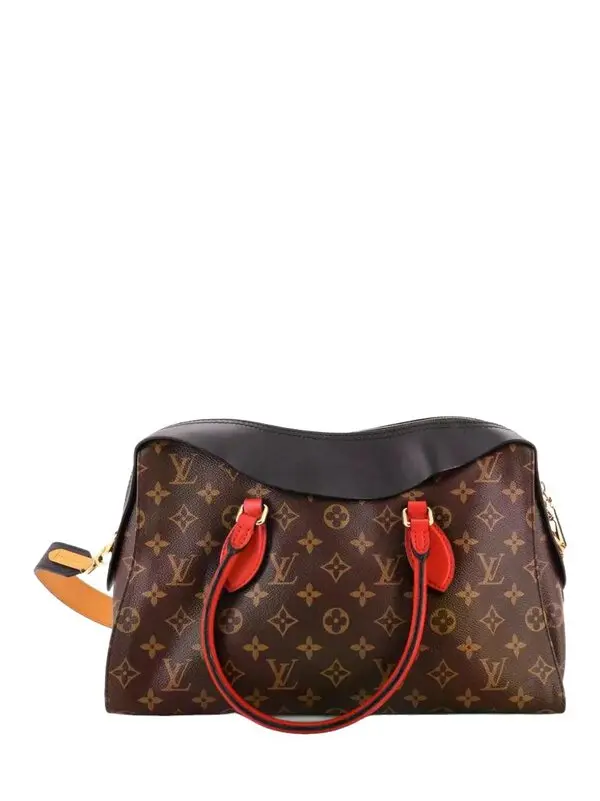 LOUIS VUITTON Monogram Canvas Leather Satchel - Black