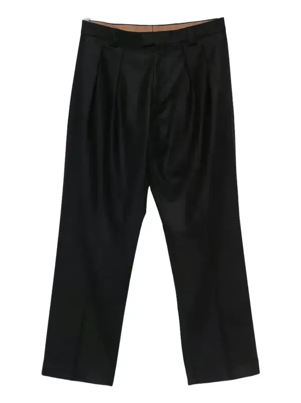 BERWICH Pleated Wool Trousers - Black