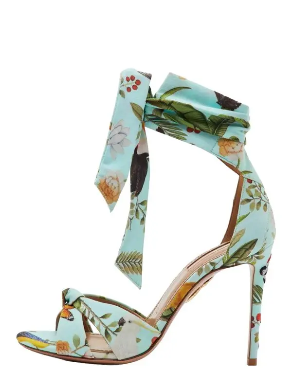AQUAZZURA Knot Printed Sandals - Blue