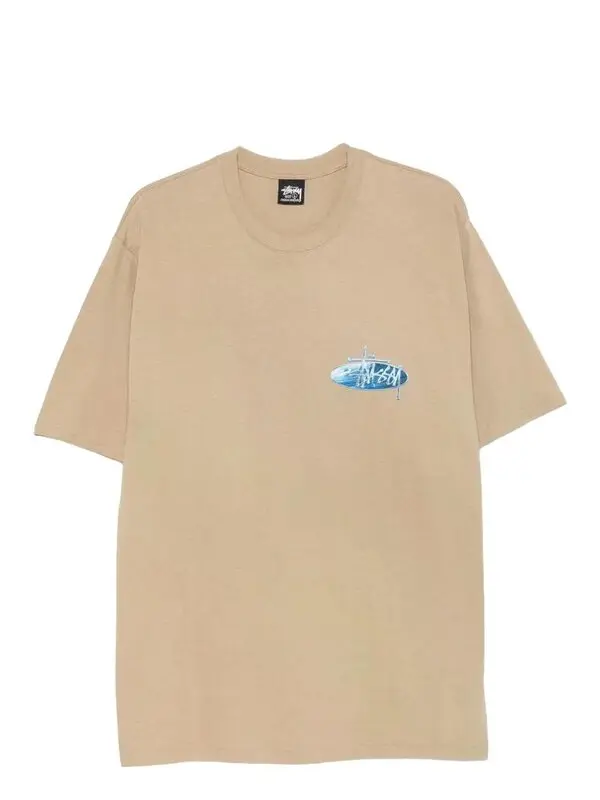 StÜssy Wave Oval Logo-print Cotton T-shirt - Green