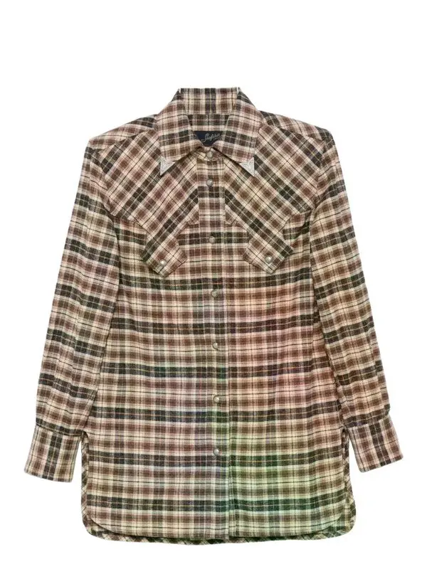 Seafarer Check-pattern Western Shirt - Brown