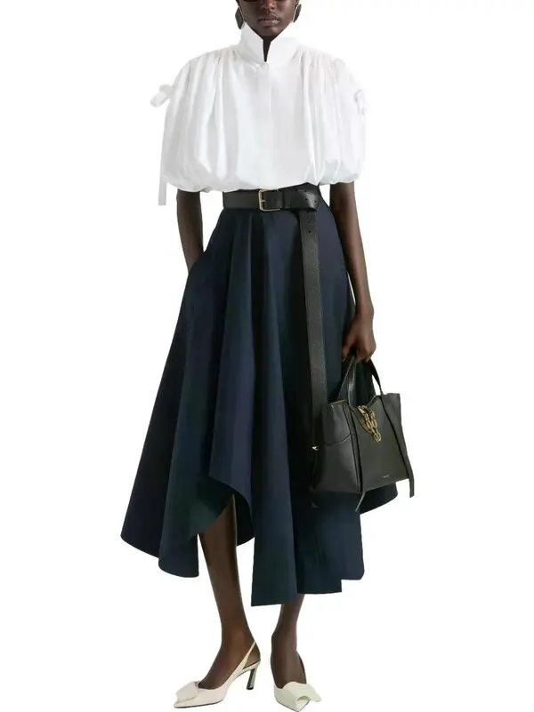 Givenchy Asymmetric Poplin Maxi Skirt - Blue