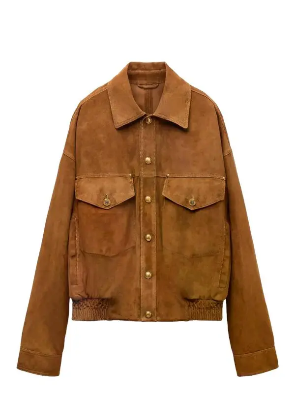 Versace Medusa Suede Jacket - Brown